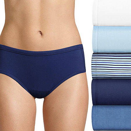 Hanes Womens 5-Pk. Ultimate ComfortSoft Hipster Underwear 41W5CS - Blue