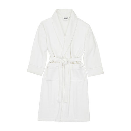 Click here for Linum Home Waffle Terry Bath Robe with Satin Piped... prices