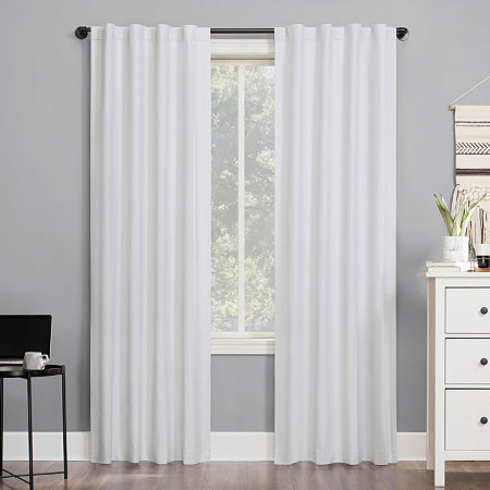 Cyrus Thermal 100 Blackout Back Tab Curtain Panel - Winter White