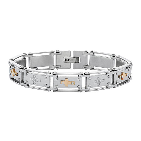 Click here for Mens Cubic Zirconia Stainless Steel Cross Chain Br... prices