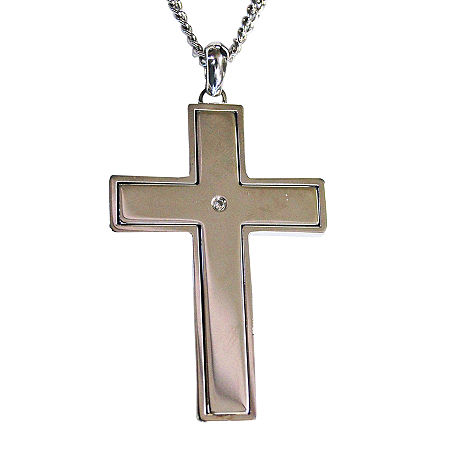 Click here for Mens Cubic Zirconia Stainless Steel Lords Prayer C... prices