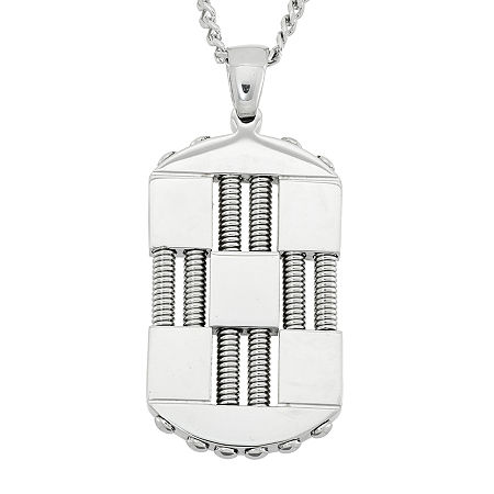 Click here for Mens Stainless Steel Dog Tag Pendant  One Size prices