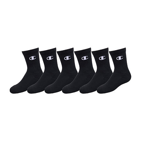 Click here for Champion Big Kid Boys 6 Pair Crew Socks  7-9  Blac... prices