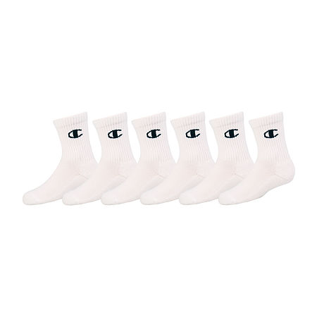 Click here for Champion Big Kid Boys 6 Pair Crew Socks  9-11  Whi... prices
