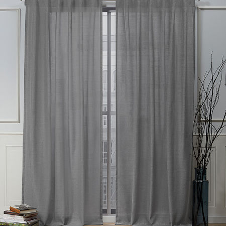 Click here for Nicole Miller Faux Linen Slub Back Tab Light-Filte... prices