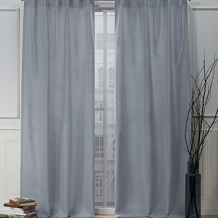 Click here for Nicole Miller Faux Linen Slub Back Tab Light-Filte... prices