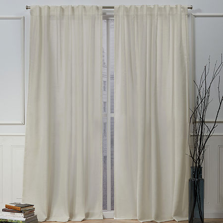 Click here for Nicole Miller Faux Linen Slub Back Tab Light-Filte... prices