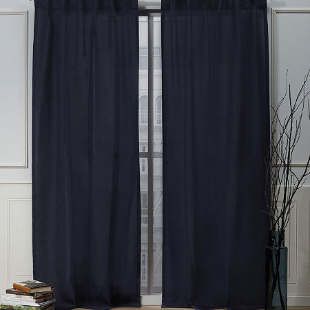 Click here for Nicole Miller Faux Linen Slub Back Tab Light-Filte... prices