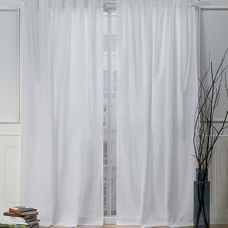 Click here for Nicole Miller Faux Linen Slub Back Tab Light-Filte... prices