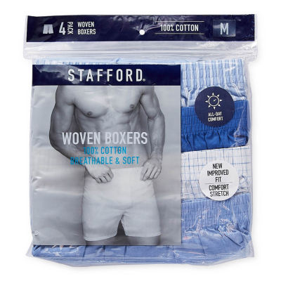 Stafford Woven Mens Big and Tall 4 Pack Boxers 306207 - JCPenney