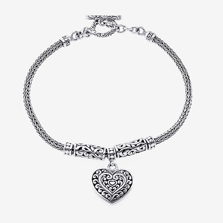 Click here for Bali Inspired Womens Sterling Silver Heart Charm B... prices