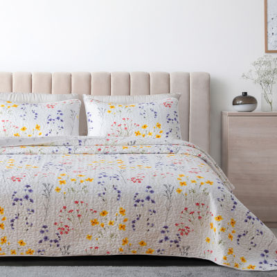 Linery Colorful Floral Reversible Quilt Set GB90917, Color: Wildflowers ...