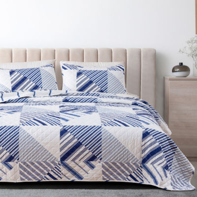 Linery Patchwork Stripe Reversible Quilt Set EC700790, Color: Patchwork ...