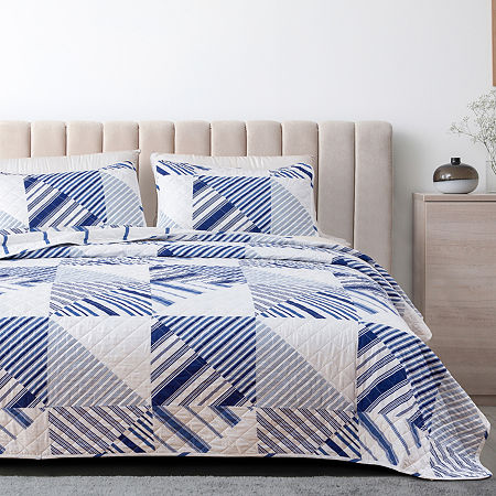 Click here for Linery Patchwork Stripe Reversible Quilt Set  One... prices