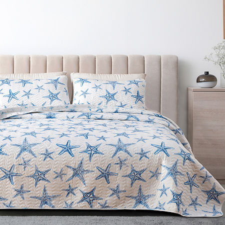 Click here for Linery Blue Starfish Reversible Reversible Quilt S... prices