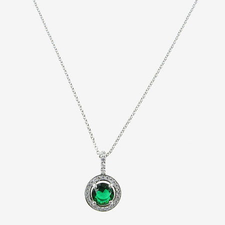 Click here for Vieste Rosa Halo Womens Green Crystal Round 16 Inc... prices