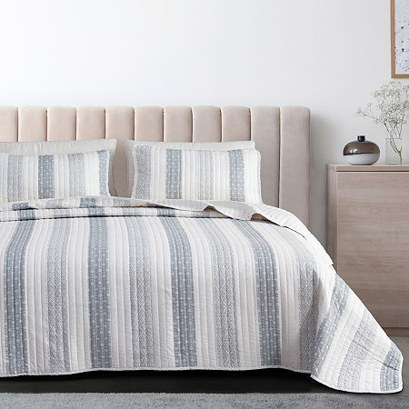 Click here for Linery Patterned Stripe Design Reversible Quilt Se... prices