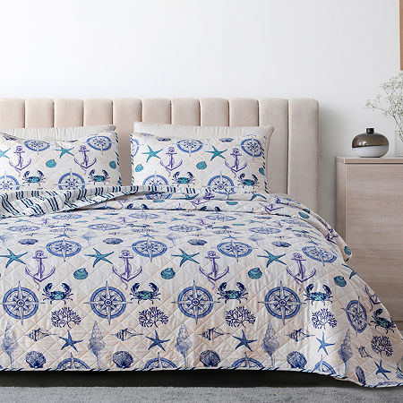 Click here for Linery Nautical Reversible Reversible Quilt Set  O... prices