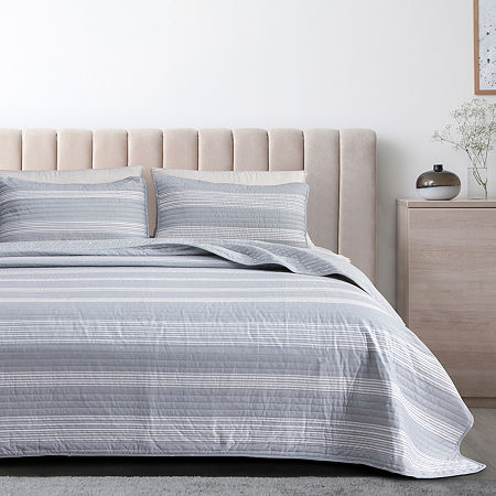 Click here for Linery Curtain Stripe Reversible Quilt Set  One Si... prices