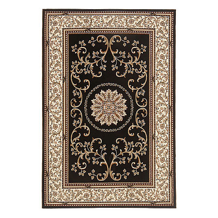Closeout! Km Home 1419/1324/Black Navelli Black 22 x 8 Runner Rug - Black