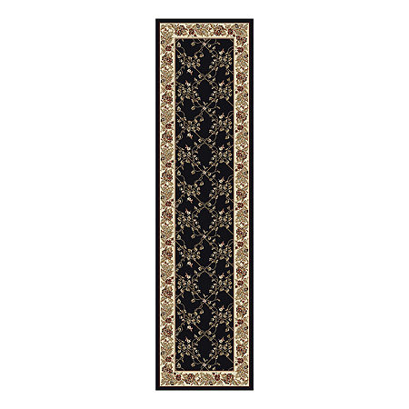 Closeout! Km Home 1427/1724/Black Navelli Black 22 x 8 Runner Rug - Black