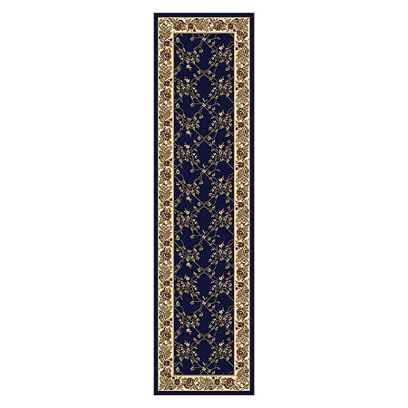 Closeout! Km Home 1427/1744/Navy Navelli Blue 22 x 8 Runner Rug - Blue