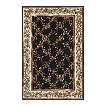 Closeout! Km Home 1427/1722/Black Navelli Black 79 x 96 Area Rug - Black