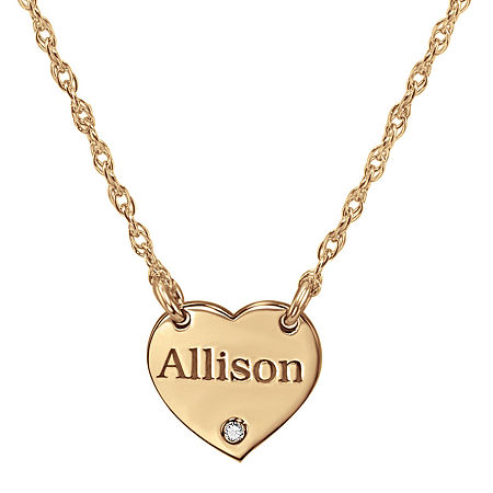 Click here for Personalized Diamond Accent Heart Name Pendant Nec... prices