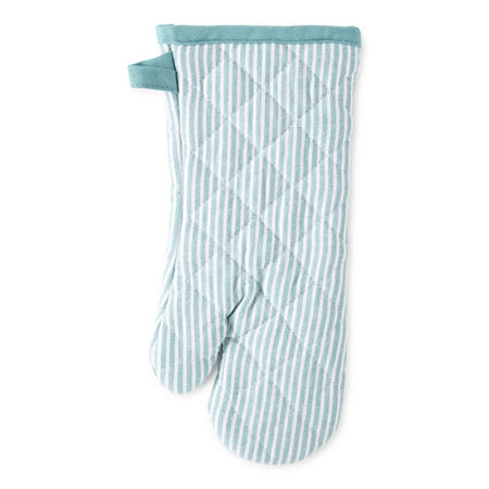 Click here for Cooks Stripe Oven Mitt  One Size  Blue prices
