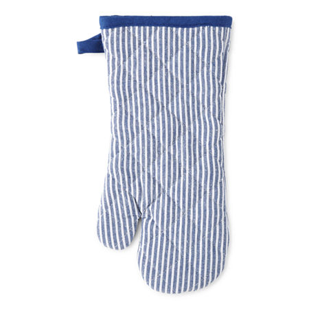 Click here for Cooks Stripe Oven Mitt  One Size  Blue prices