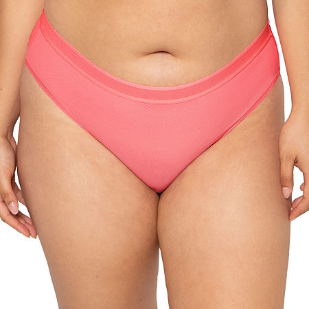 Click here for Curvy Couture Sheer Mesh High Cut Brief-1313  X-la... prices