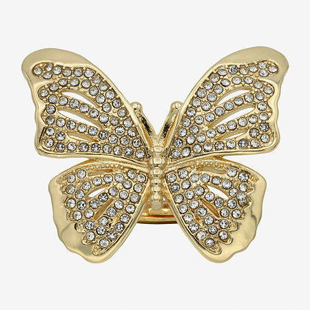 Click here for Bijoux Bar Gold Tone Womens Crystal Butterfly Cock... prices