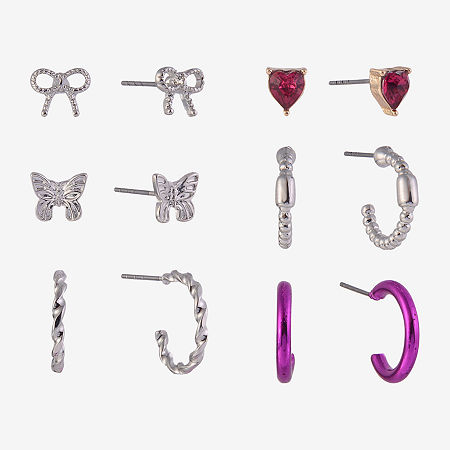 Click here for Arizona Silver Tone & Pink Womens Bow Butterfly He... prices
