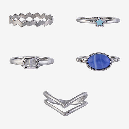Click here for Arizona Silver Tone Womens Star Delicate Ring Set... prices
