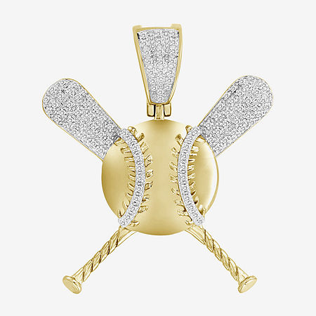 Click here for Baseball And Bat Mens 1/5 CT. Natural White Diamon... prices