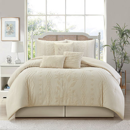 Stratford Park Lexia Leaves 7-Pc. Comforter Set  California King - Beige