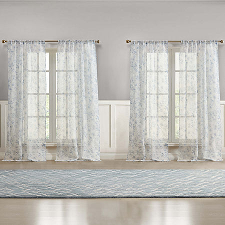 Click here for Laura Ashley Barnette Rod Pocket Sheer Set of 4 Cu... prices