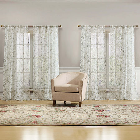 Click here for Laura Ashley Barnette Rod Pocket Sheer Set of 4 Cu... prices
