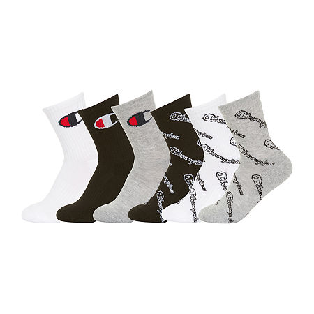 Click here for Champion Big Kid Boys 6 Pair Crew Socks  9-11  Bla... prices