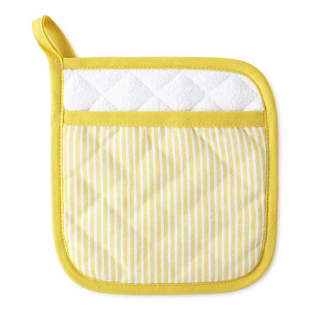 Click here for Cooks Chambray Stripe Pot Holder  One Size  Yellow prices