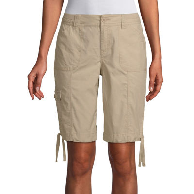 St. John's Bay Mid Rise Cargo Bermuda Short, Color: Biscotti - JCPenney