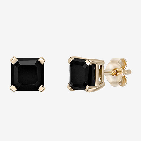 Click here for Genuine Black Onyx 10K Gold 5.5mm Square Stud Earr... prices
