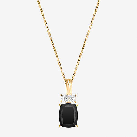 Click here for Womens Genuine Black Onyx 10K Gold Cushion 18 Inch... prices