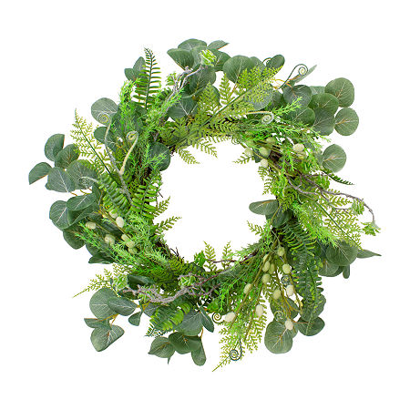 Click here for Northlight 21in Eucalyptus Foliage Wreath  One Siz... prices
