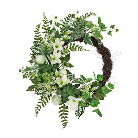Click here for Northlight 24in Hellebores And Ivy Floral Wreath... prices