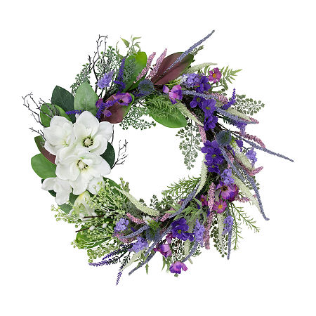 Click here for Northlight 24in Mixed Wildflowers And Magnolias Wr... prices