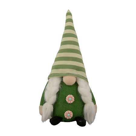 Click here for Northlight 9.25in Green Striped Hat Girl Gnome  On... prices