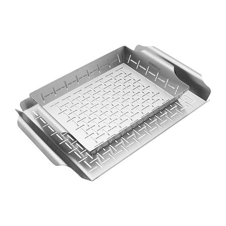 Henckels Bbq 2-Pc. Grill Topper and Basket Set - Stainless steel