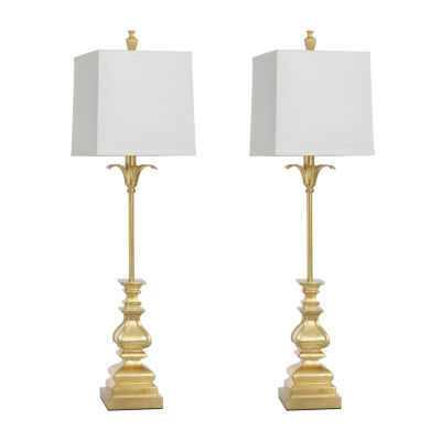 Stylecraft 33.5" Silanti 2-pc. Lamp Set, Color: Gold - JCPenney