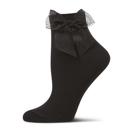 Click here for MeMoi Tulle Bow Womens 1 Pair Quarter Ankle Socks... prices